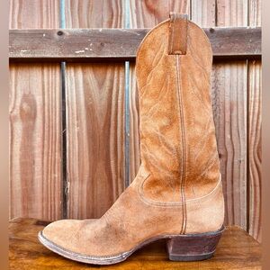 Tony Lama | Shoes | Vintage Tony Lama Full Rough Out Suede Cowboy Boots ...